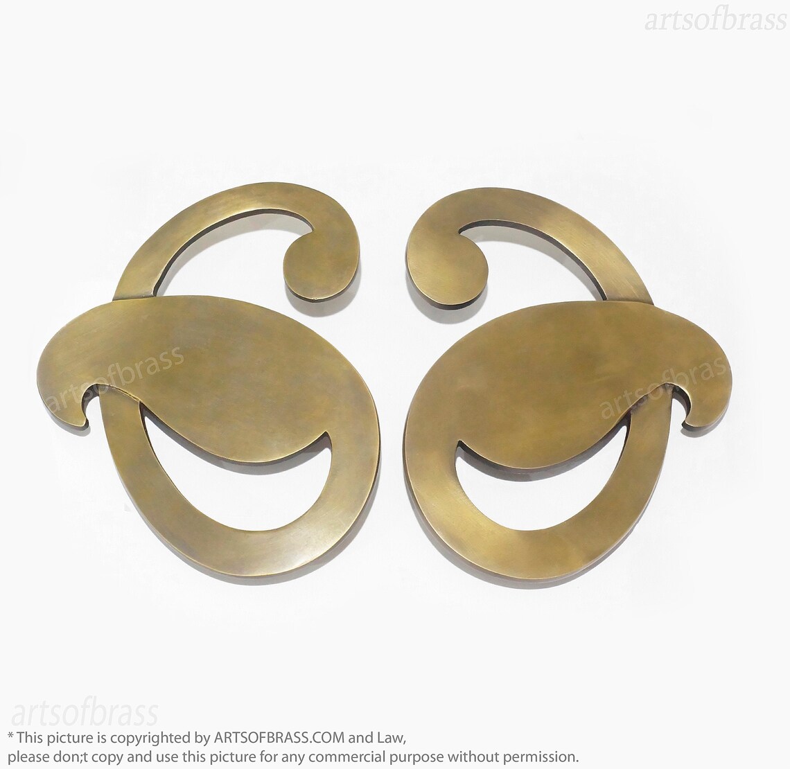 7.67 in Pair Set Solid Brass Big Treble Clef Music Tone | Etsy