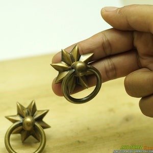 Lot of 6 Pcs Vintage WESTERN STAR Ring Pull Hardware Cabinet Solid ...