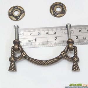 4.01" Inches 2 Pcs Vintage Victorian Gallows Rope Handle Solid Brass ...