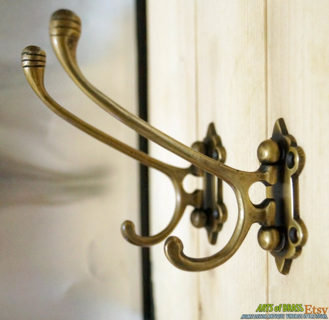 Lot of 2 Pcs Vintage HOOK Brass Classic 2 Hangers FOLDING - Etsy