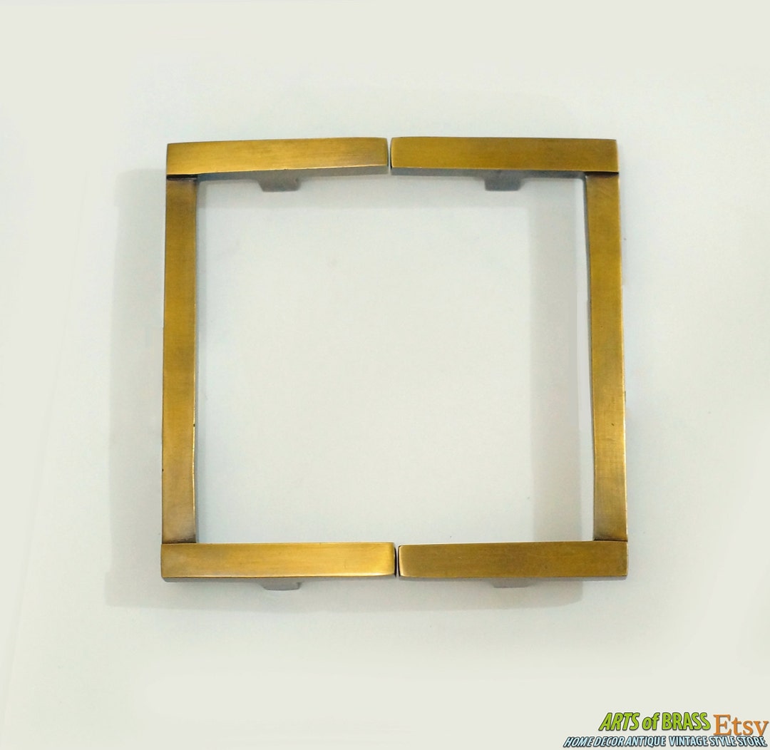 4.76" Inches Set Vintage Retro Square Box Grip Handle Solid Brass Pulls ...