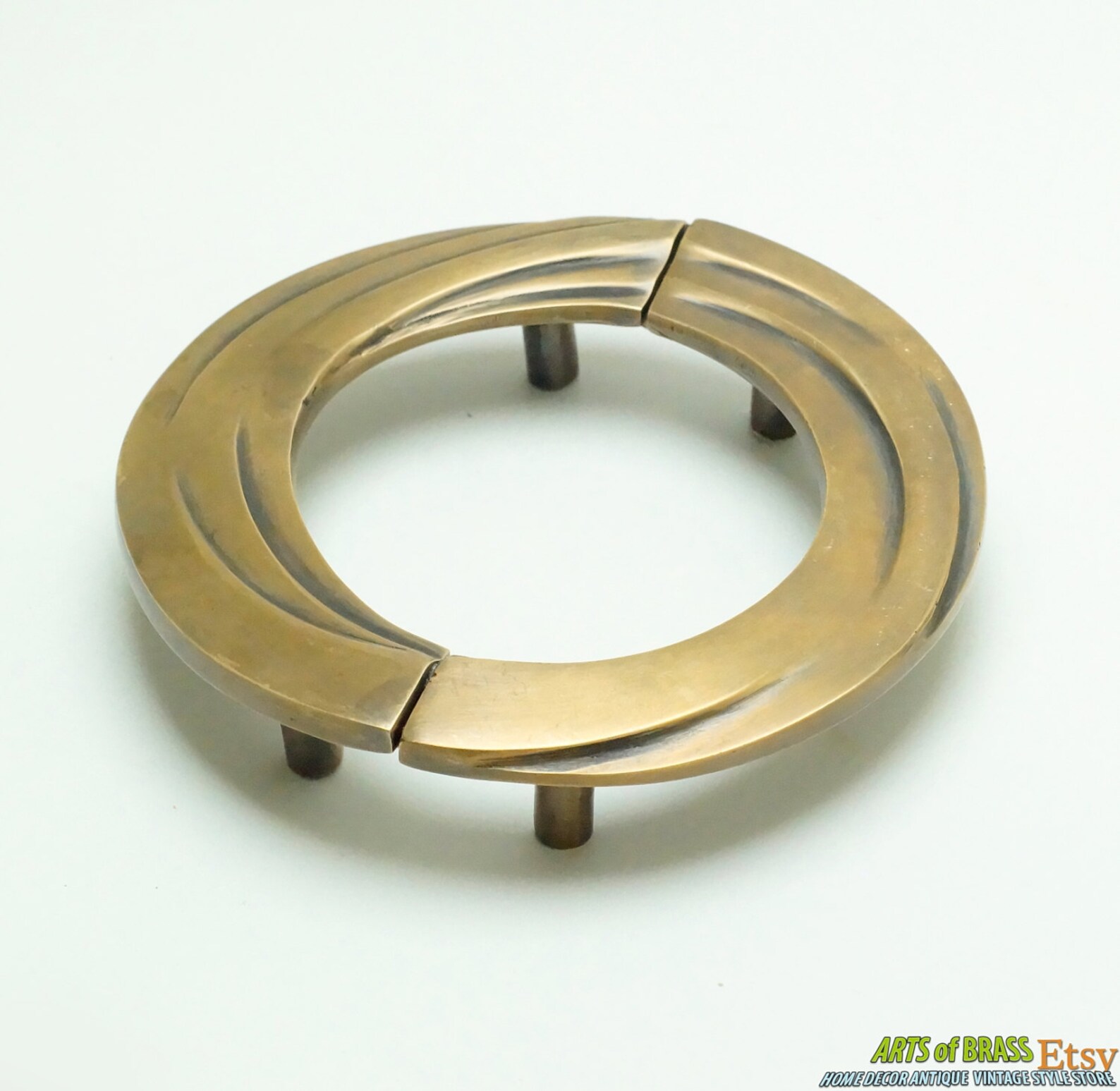 4.60 Inches Vintage Solid Brass Retro Swirl Round | Etsy