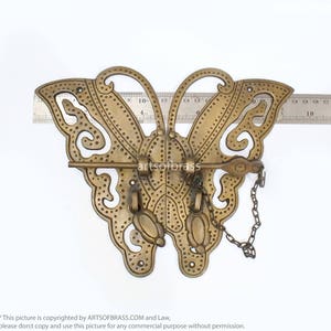 7.67" Inches Set Vintage Butterfly Latch Lock Catch Solid Brass Chest ...