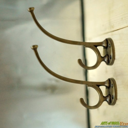 3.18 Lot of 2 Pcs Vintage Solid Brass Horizontal HOOK - Etsy