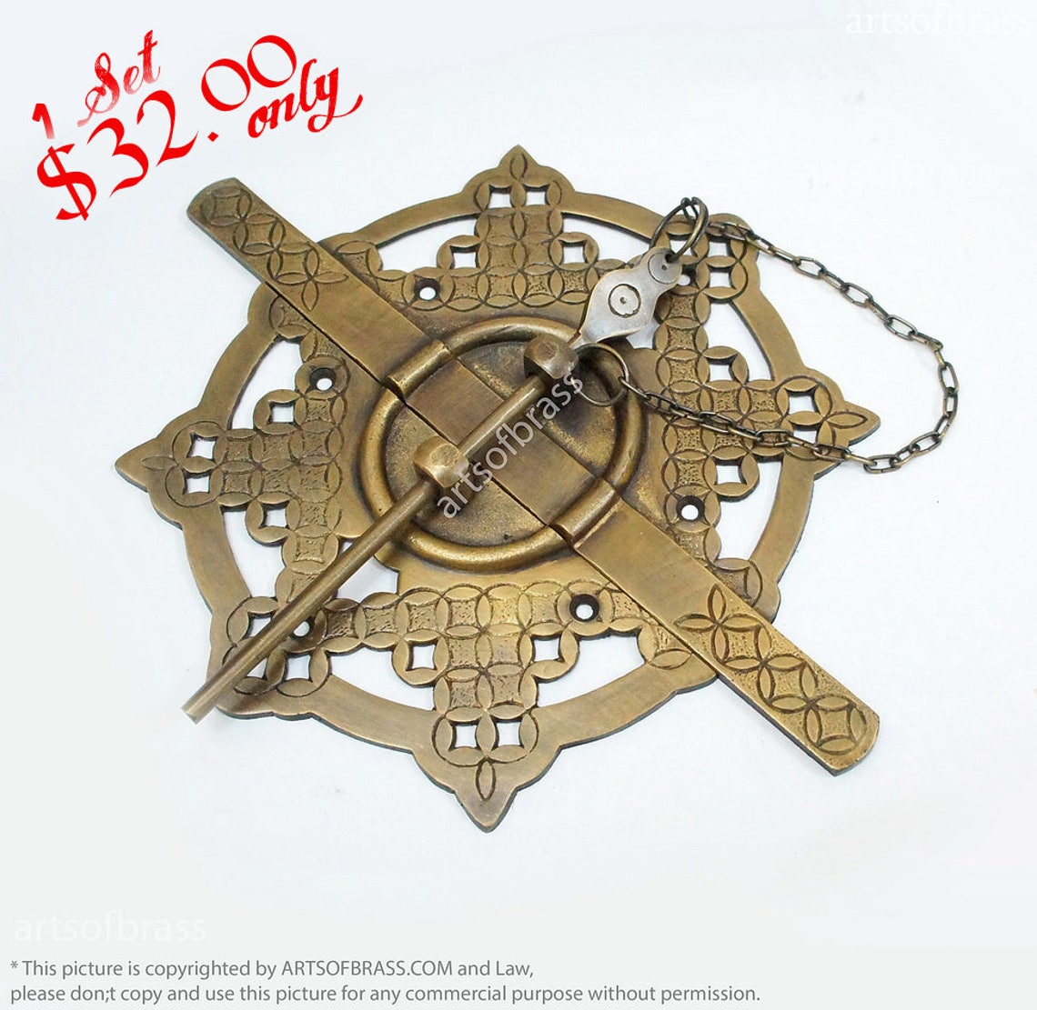 9.00 Inches Set Vintage Chinese Big Round Hasp Lock - Etsy