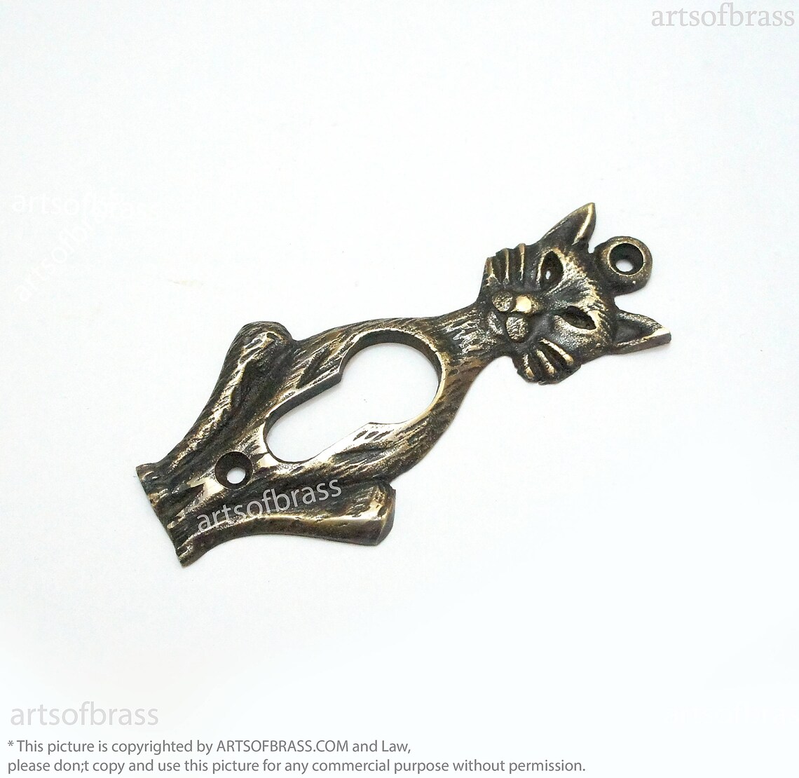 4.01 Inches 2 Pcs Vintage Solid Brass CAT Lover Keyhole | Etsy