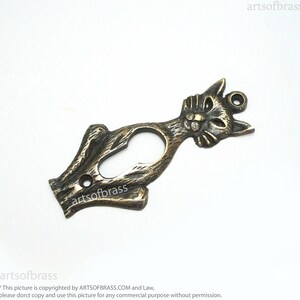 4.01" Inches 2 Pcs Vintage Solid Brass CAT Lover Keyhole Cover Plate ...