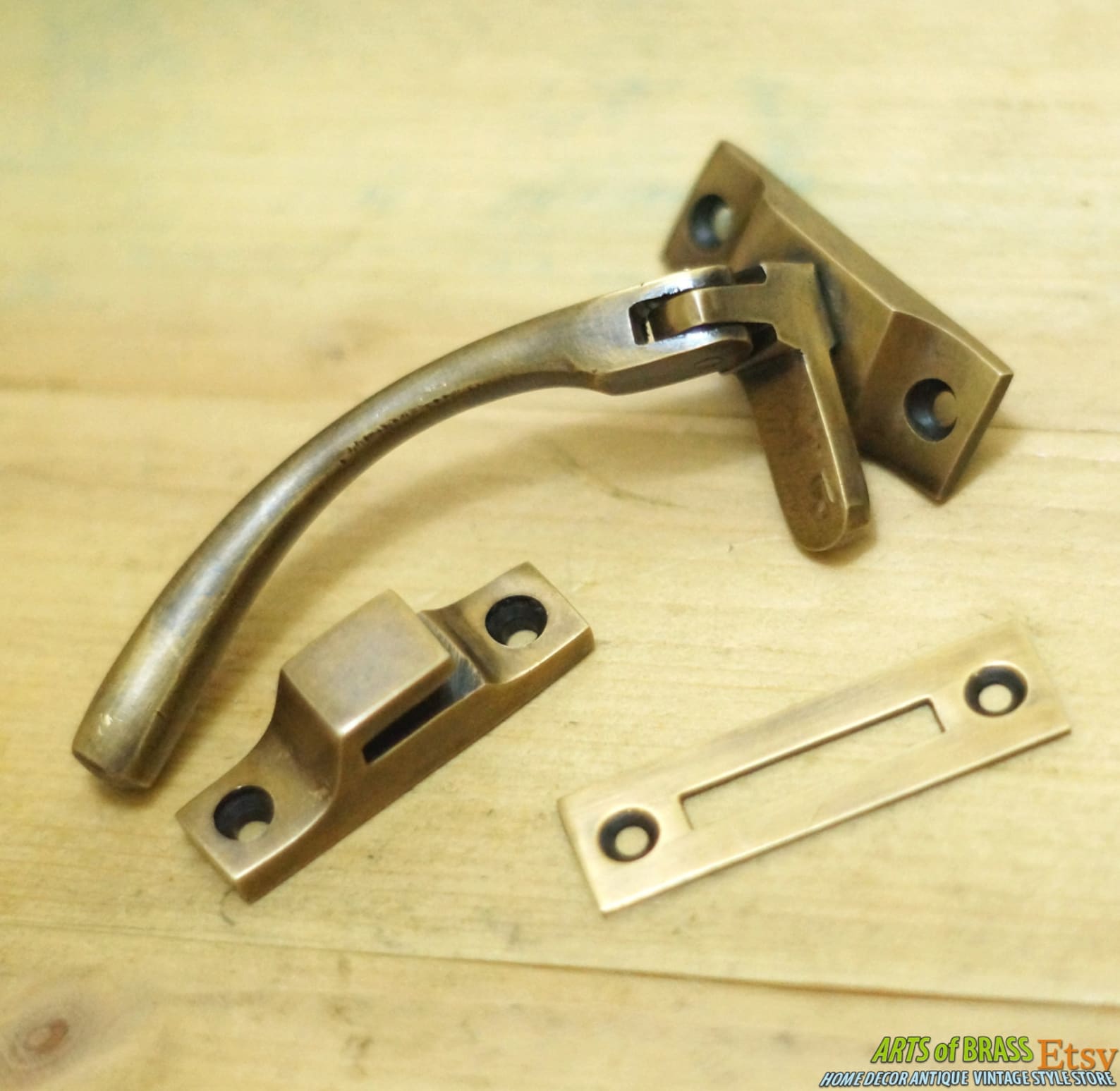 4.29 Vintage Solid Brass Door Gate LATCH CATCH LOCK - Etsy