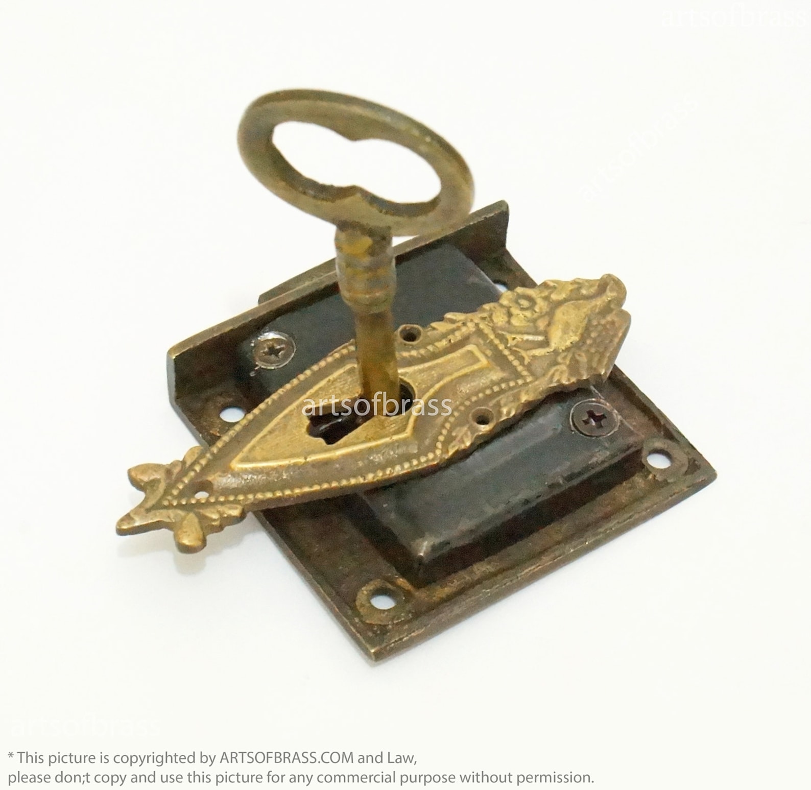 Antique Brass Victorian Shield Key Hole Plate With Set Vintage - Etsy