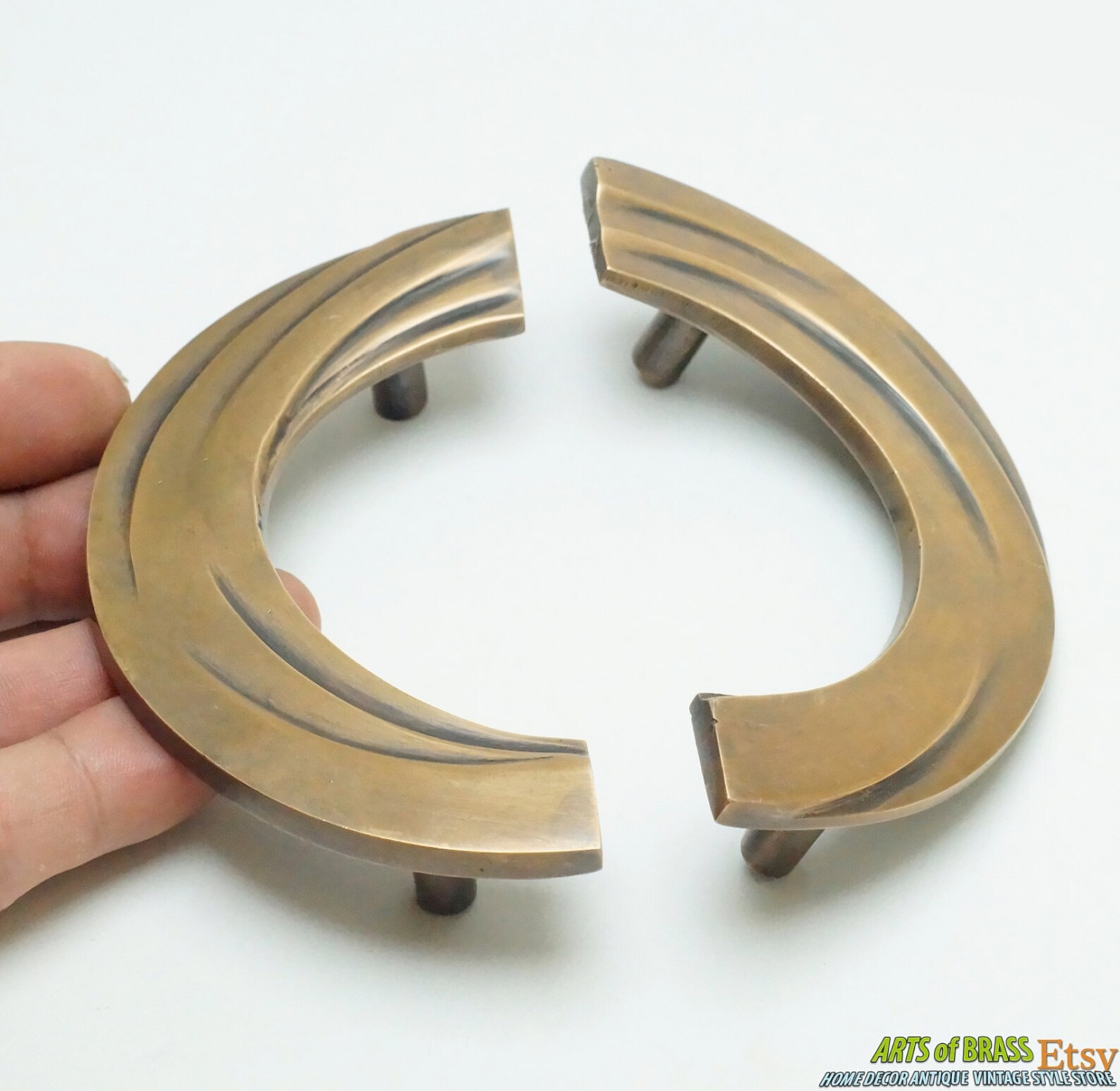 4.60 Inches Vintage Solid Brass Retro Swirl Round - Etsy