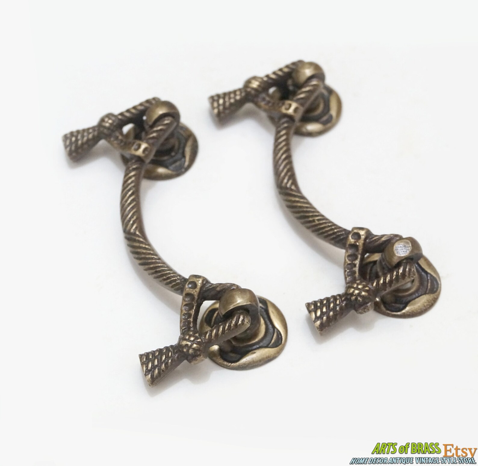 4.01 Inches 2 Pcs Vintage Victorian Gallows Rope Handle - Etsy