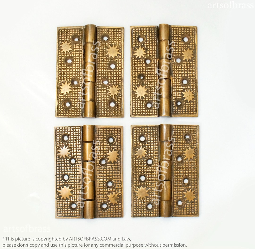3.70" Inches Vintage Brass Star Hinge / Hinges Antique Cabinet Door ...