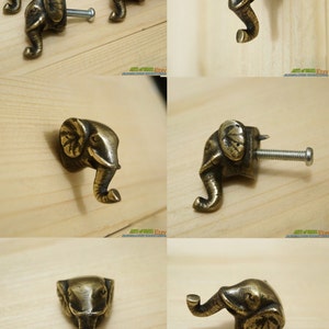 Lot of 4 Pcs Vintage BRASS KNOB ELEPHANT Animal Round Antique Pull Cabinet Knobs - Etsy