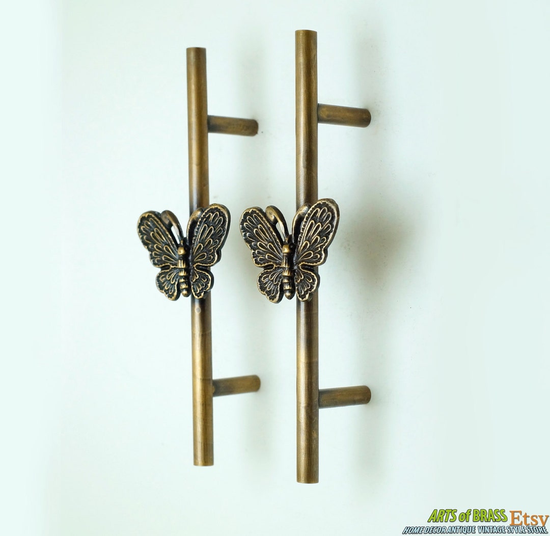 7.71" Inches Lot of 2 Pcs Vintage Vertical Butterfly Handle ANTIQUE ...