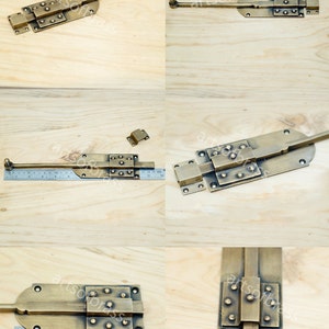 11.8 Inches Set VINTAGE Long Latch Slot Antique Solid Brass Door Safe ...