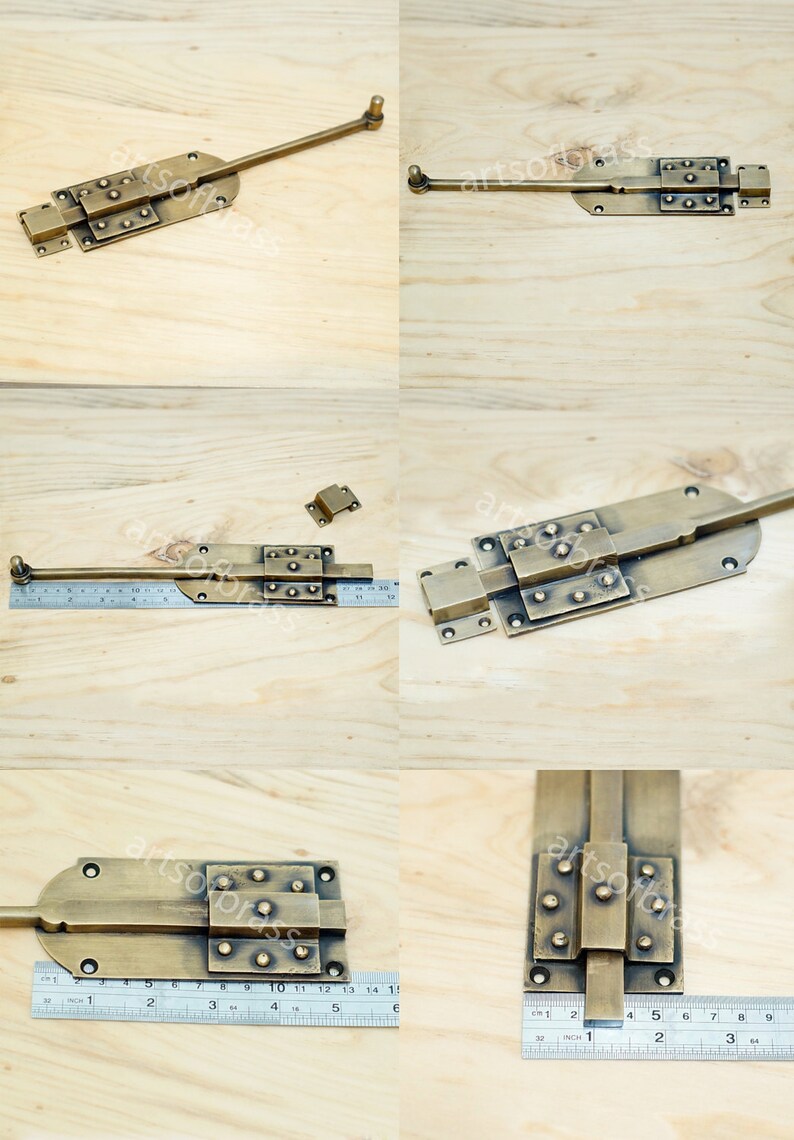 11.8 Inches Set VINTAGE Long Latch Slot Antique Solid Brass - Etsy