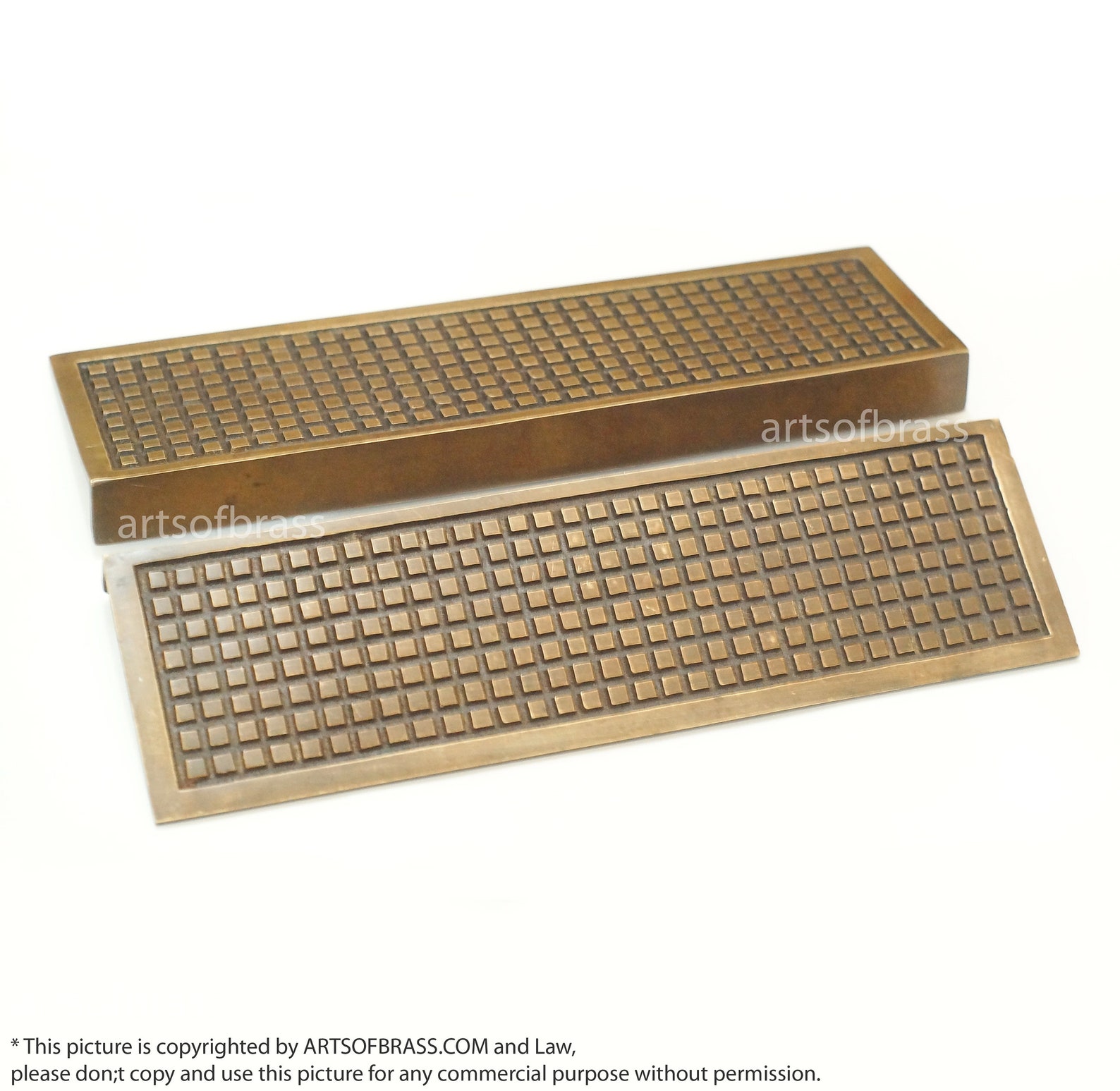 11.18" Inches Set Vintage Big Retro Square Blocks Solid Brass Entry ...