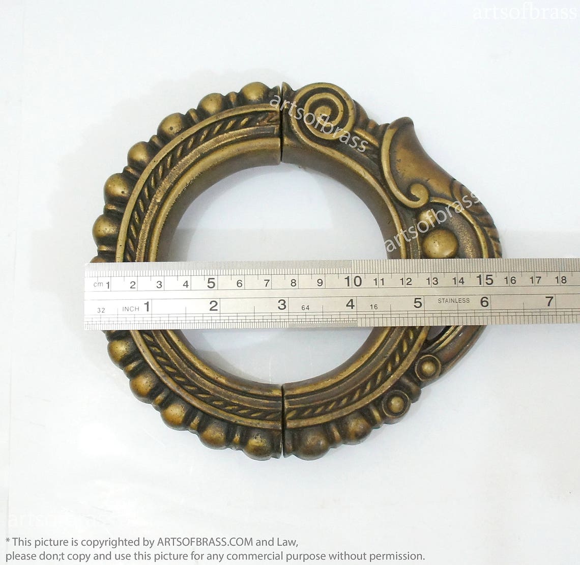 Rare 6.22 inches Vintage Victorian Round Engraved Handle | Etsy