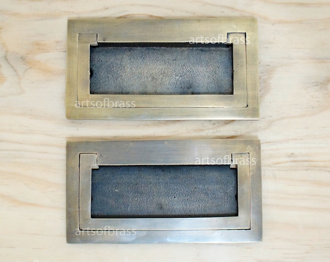 4.72 Inches Lot of 2 Pcs Vintage Solid Brass Rectangular | Etsy