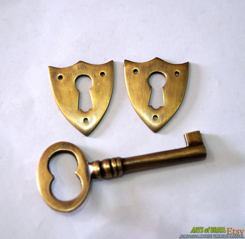 Key Lock and SKELETON Keys With SHIELD SIGN Key Hole Plates - Etsy