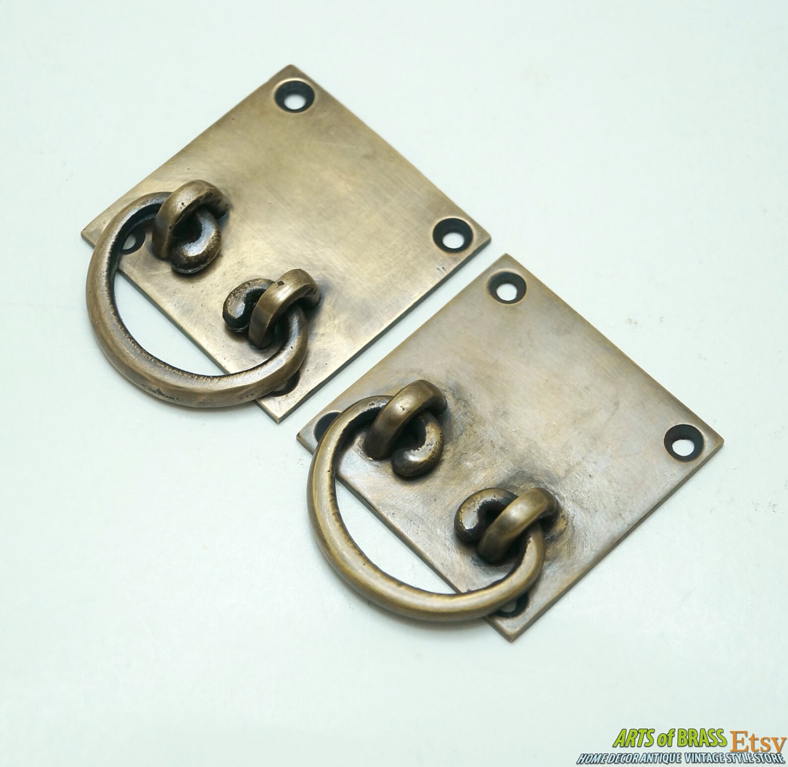 1.96" Lot of 2 Pcs Vintage RETRO Western Square Drop Pull Hardware ...