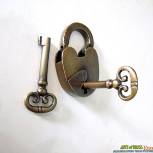 Antique Vintage Old PADLOCK With SKELETON Keys Solid Brass Safe Lock - Etsy