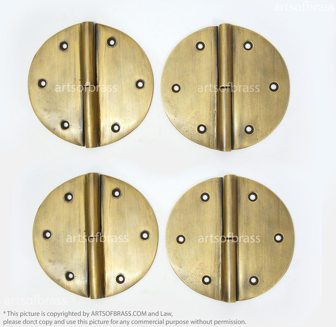 3.77" Inches Diameter Vintage Big ROUND Ordinary Hinge / Hinges Cabinet ...