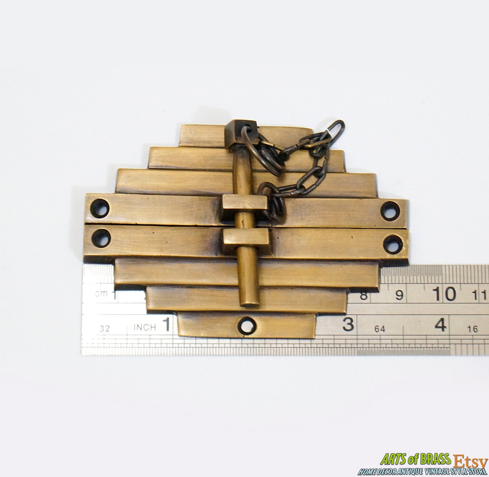 3.58" Inches Vintage Retro Asian Bamboo Latch Antique Solid Brass Door ...