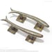 Vintage Solid Brass Fish Pulls Retro Brass Drawer Pulls, Cabinet ...