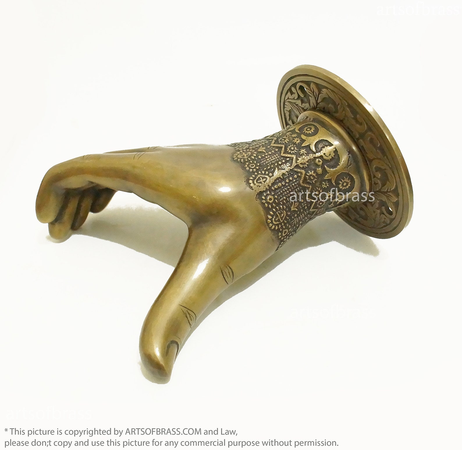 RARE 8.85 inches Vintage Solid Brass Hand Shake Welcome | Etsy