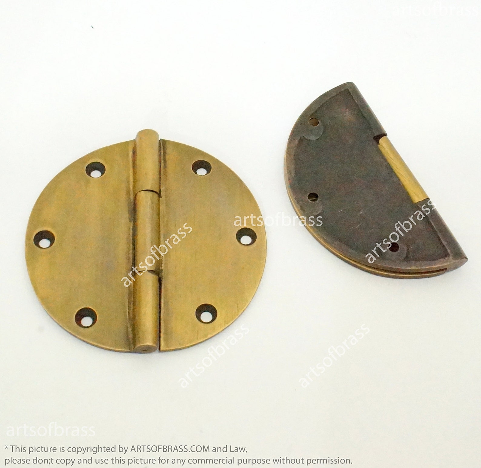 2.67 inches Diameter Vintage ROUND Ordinary Hinge / | Etsy