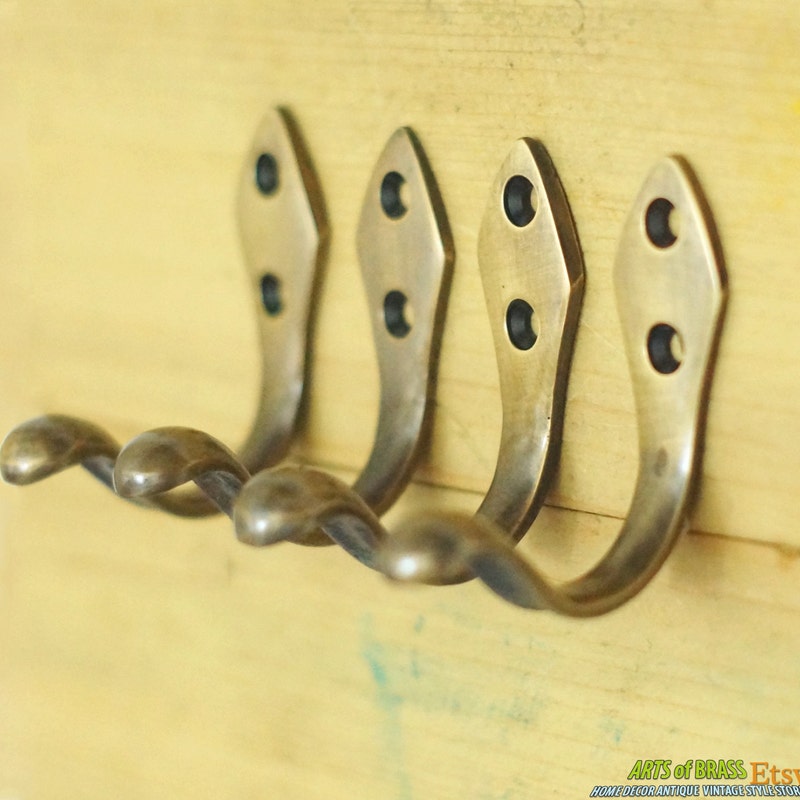 4 Pcs Brass Hooks - Etsy