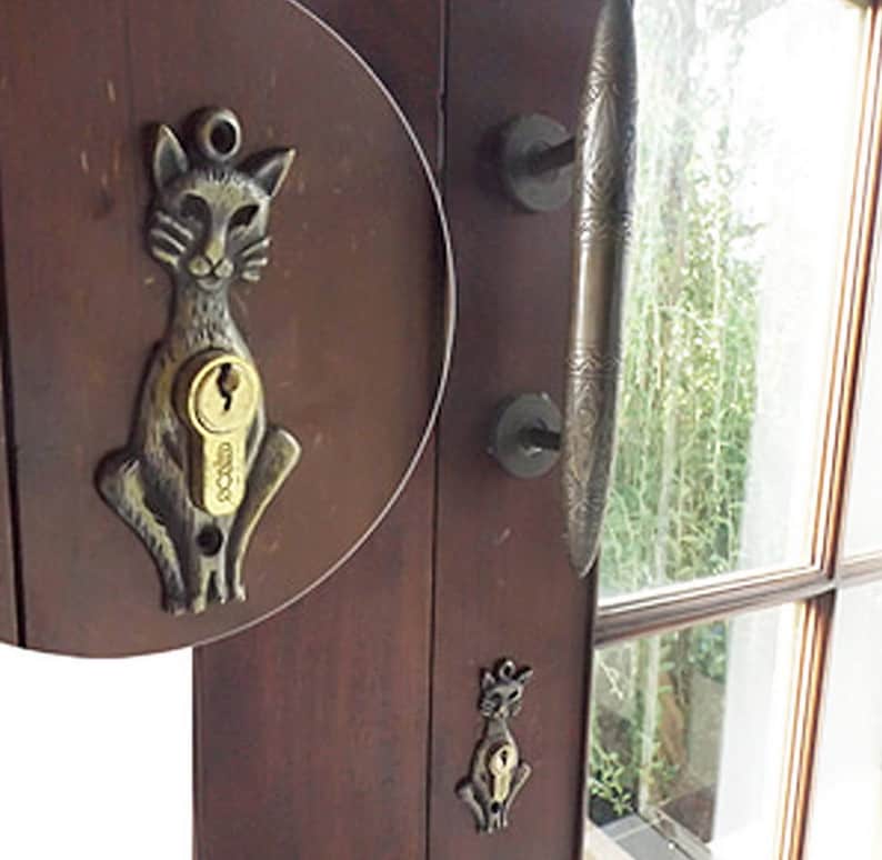 4.01 Inches 2 Pcs Vintage Solid Brass CAT Lover Keyhole - Etsy