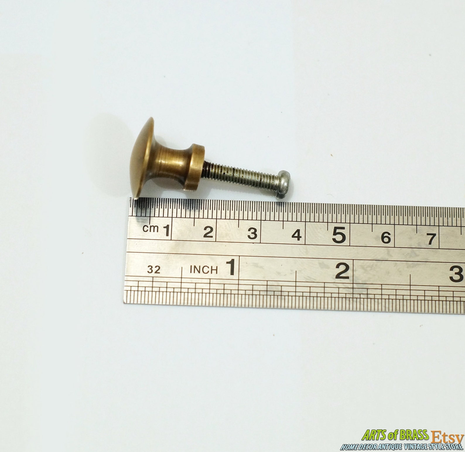 Lot of 6 Pcs Vintage Thumbtack Tacks Round Knobs Handle Solid Brass ...