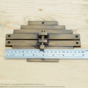 7.67" Inches Vintage Big Retro Asian Bamboo Latch Antique Solid Brass ...