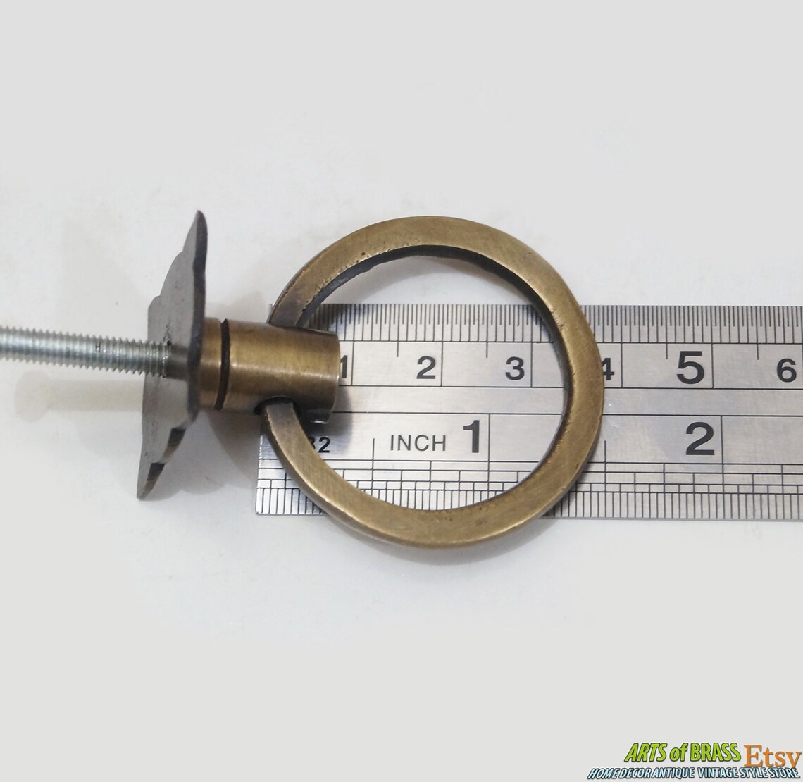 Lot of 6 Pcs Vintage Round Ring Pull Solid Brass Antique - Etsy