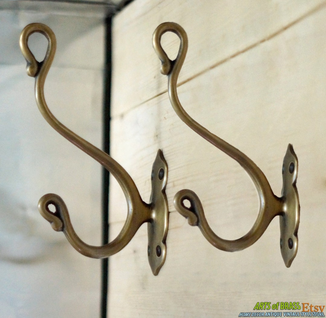 Lot of 2 Pcs Vintage CLASSIC Victorian HOOK Classic Solid Brass Strong ...