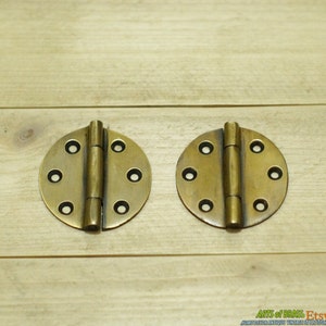 Lot of 2 Pcs Antique Vintage ROUND Ordinary Hinge / Hinges Cabinet ...