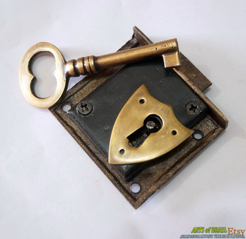 Key Lock and SKELETON Keys With SHIELD SIGN Key Hole Plates - Etsy