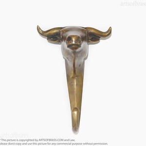 5.90" Inches Vintage Brass Buffalo, Bull, Cow, Wall Hook Animal Solid ...