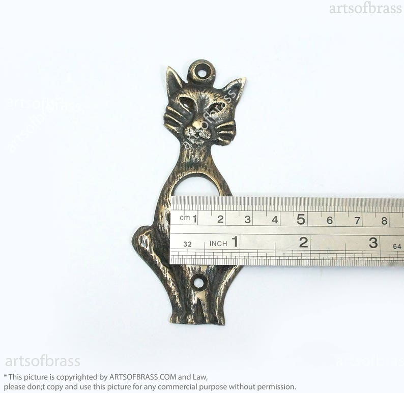 4.01 Inches 2 Pcs Vintage Solid Brass CAT Lover Keyhole | Etsy