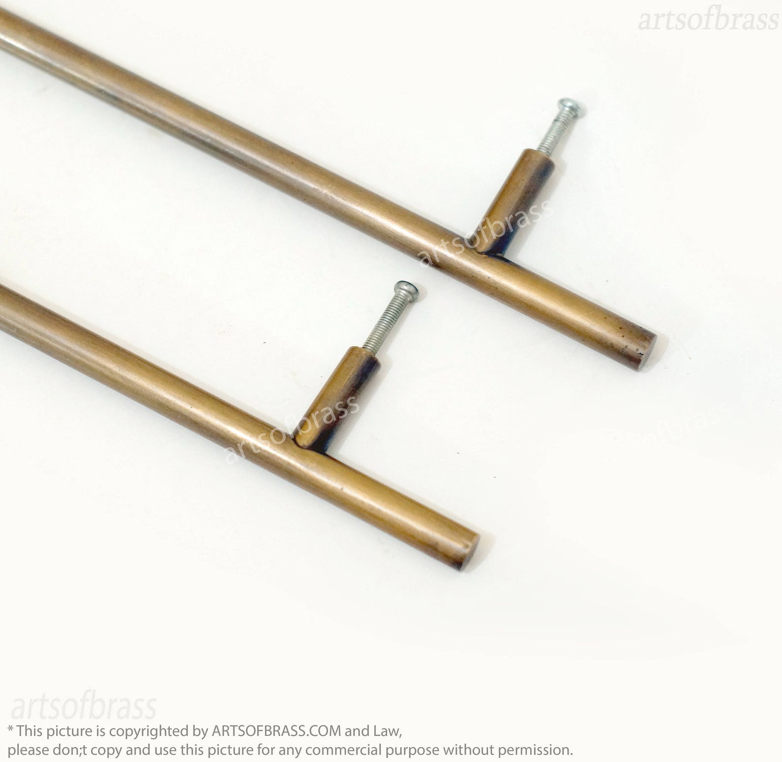 RETRO Vintage Solid Brass Round Full Bar Pulls Closet Cabinet - Etsy