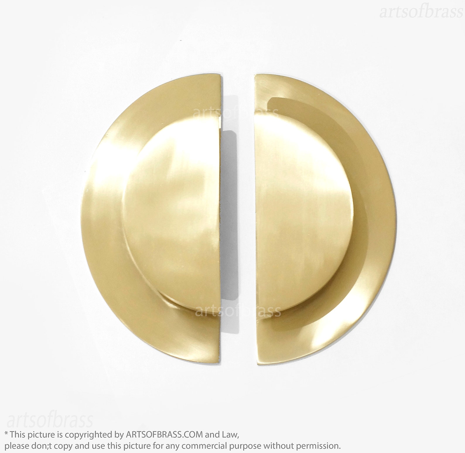 8.00 Inches Brushed Brass Solid Round Main Door Pulls Western Vintage ...