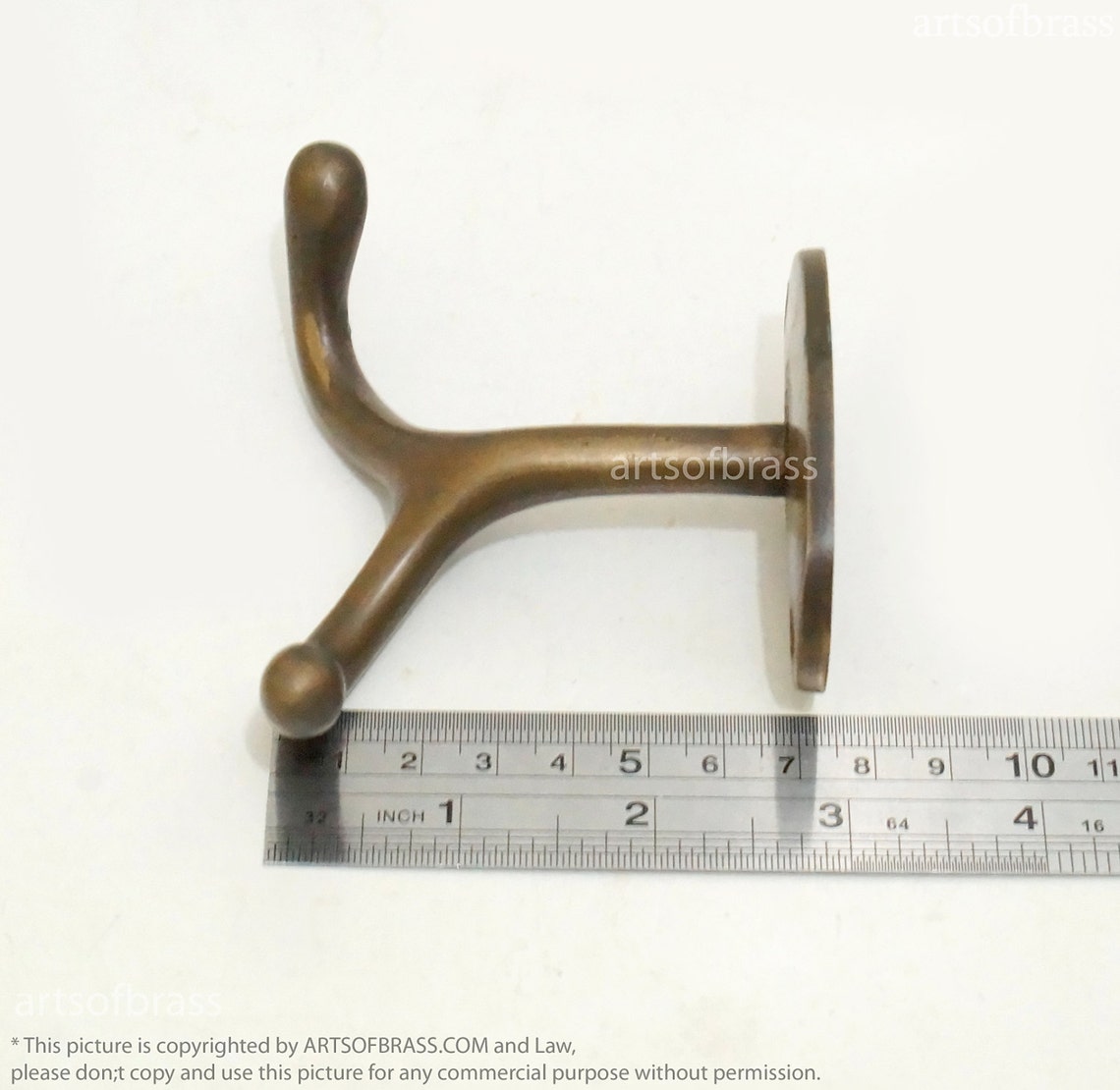 3.93 2 Pcs Vintage Solid Brass Horizontal Double Wide - Etsy