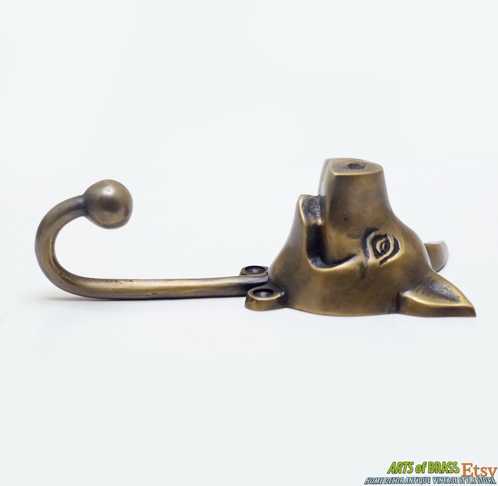5.60" Inches VINTAGE Solid Brass PIG Farm Head State Farm Strong Wall ...