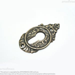 3.54" Inches 2 Pcs Vintage Solid Brass Victorian Classic Round Keyhole ...