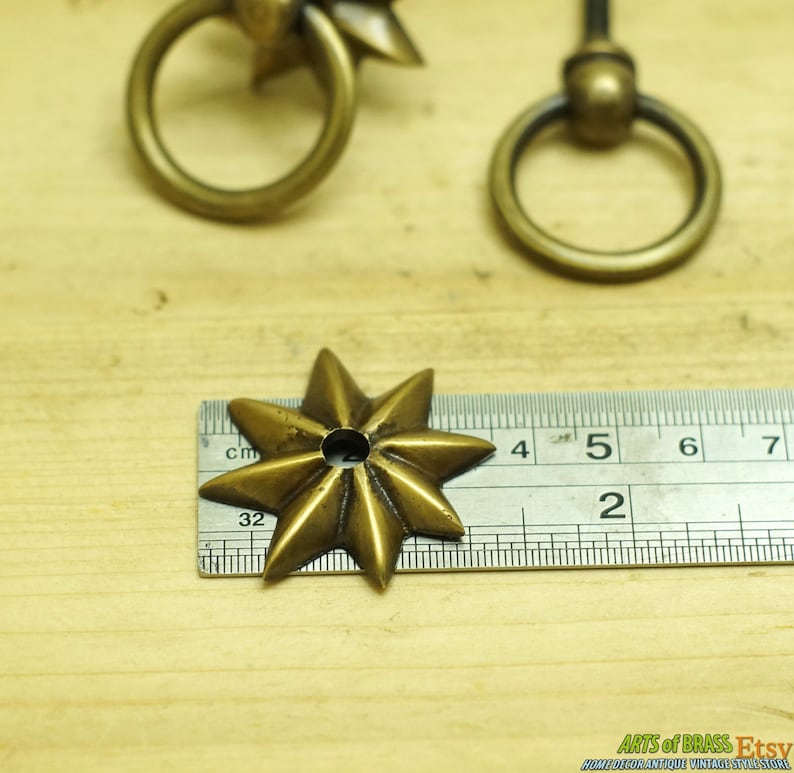 Lot of 6 Pcs Vintage WESTERN STAR Ring Pull Hardware Cabinet Solid ...