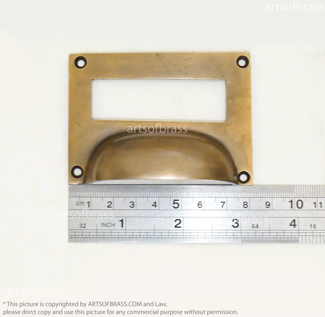 3.30 Inches Vintage Classic Hardware Solid Brass Label | Etsy