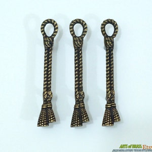 3.74 Inches 3 Pcs Vintage Retro Bondage Ties of Rope Knobs Solid Brass ...