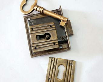 Set Vintage Victorian Double Lock With Antique Key LOCK and | Etsy